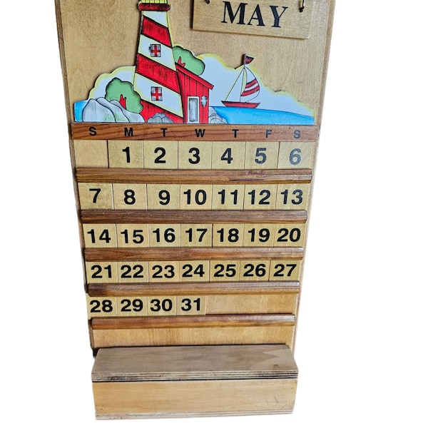 Lighthouse Wooden Calendar - Etsy