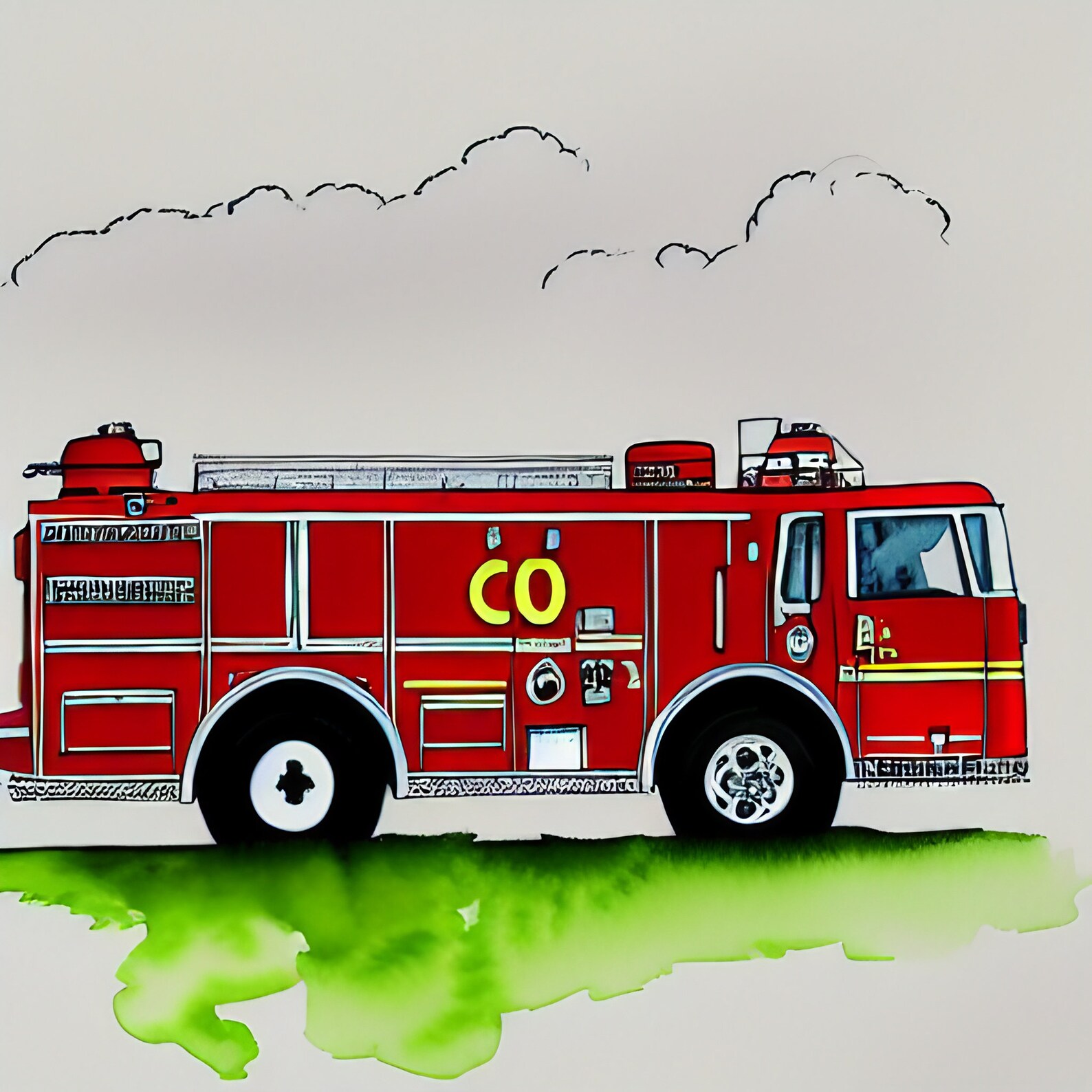20 Firetruck Themed Digital Designs for Birthdays, Parties, Special ...