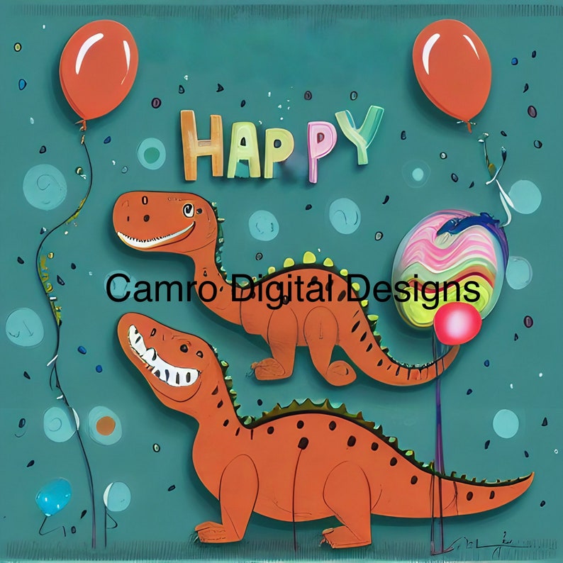 40+ Dinosaur Themed Digital Designs for Birthdays, Parties, Special ...