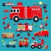 20 Firetruck Themed Digital Designs for Birthdays, Parties, Special ...