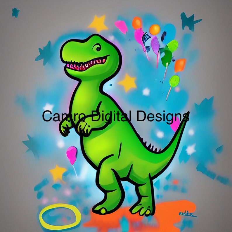 40+ Dinosaur Themed Digital Designs for Birthdays, Parties, Special ...