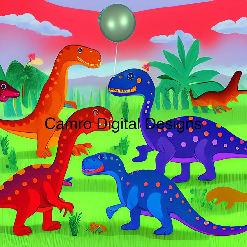 40+ Dinosaur Themed Digital Designs for Birthdays, Parties, Special ...