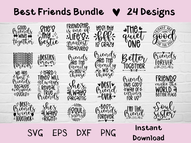 Best Friends Bundle Svg Best Friends Svg Friends Svg Best - Etsy