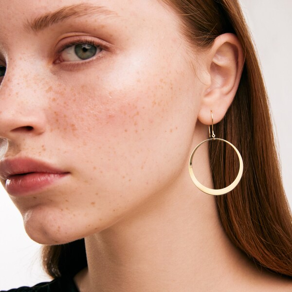 Solid 14k Gold Hoops - Etsy