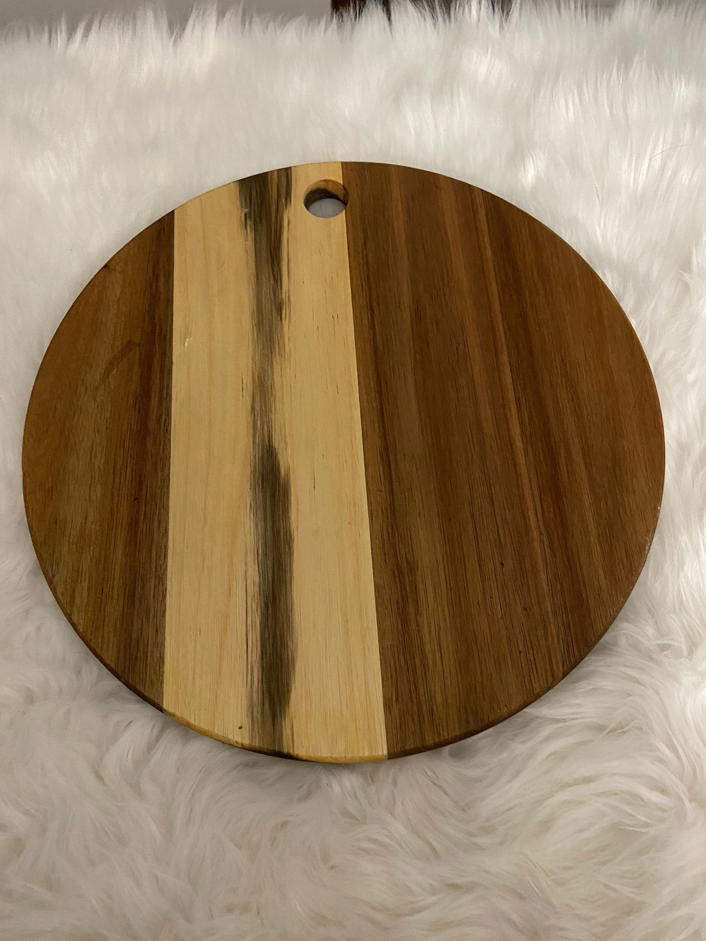 Ocean Themed Round Acacia Wood and Resin Charcuterie Tray/cutting Board ...