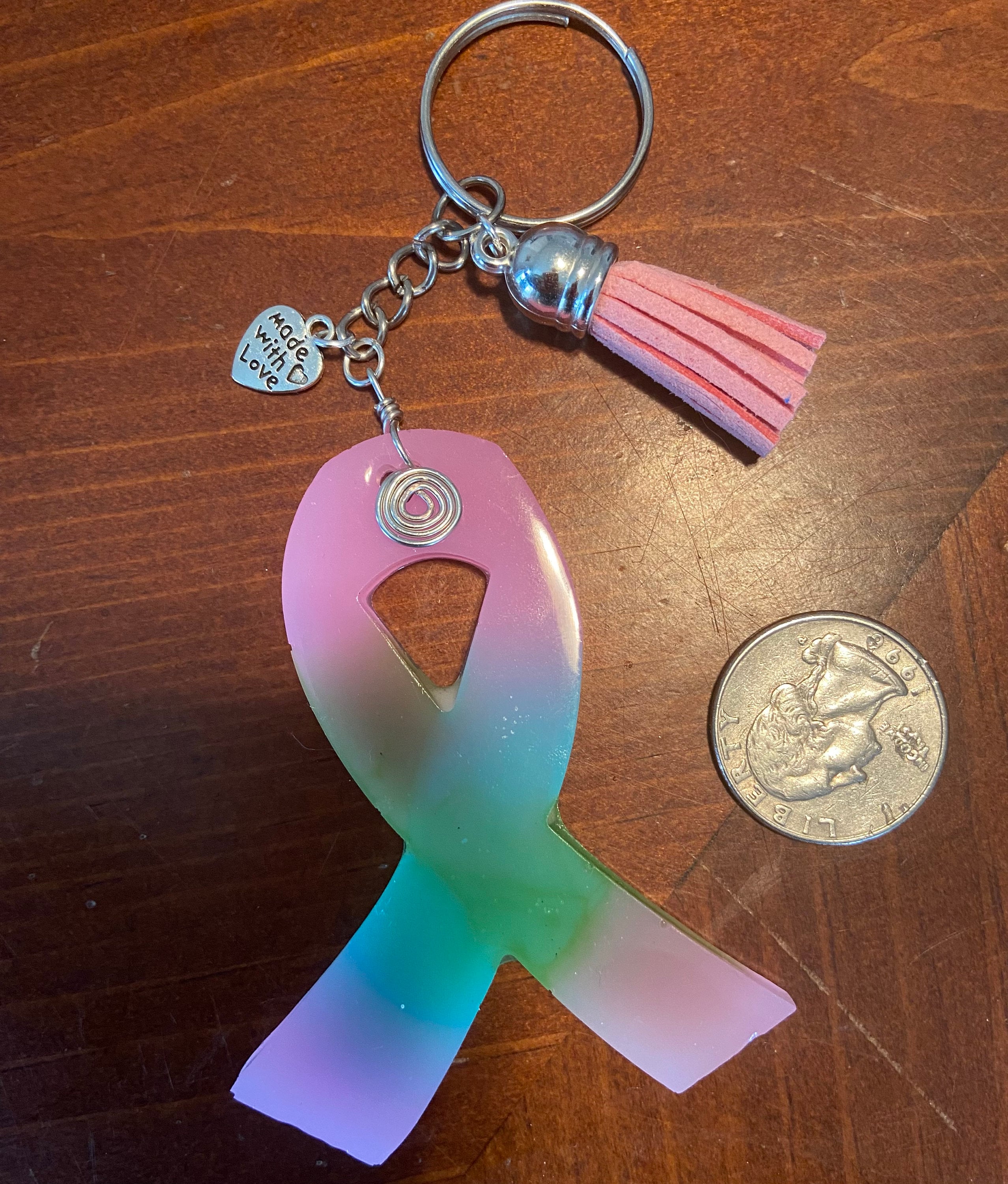 Metastatic Breast Cancer Ribbon Resin Keychain - Etsy