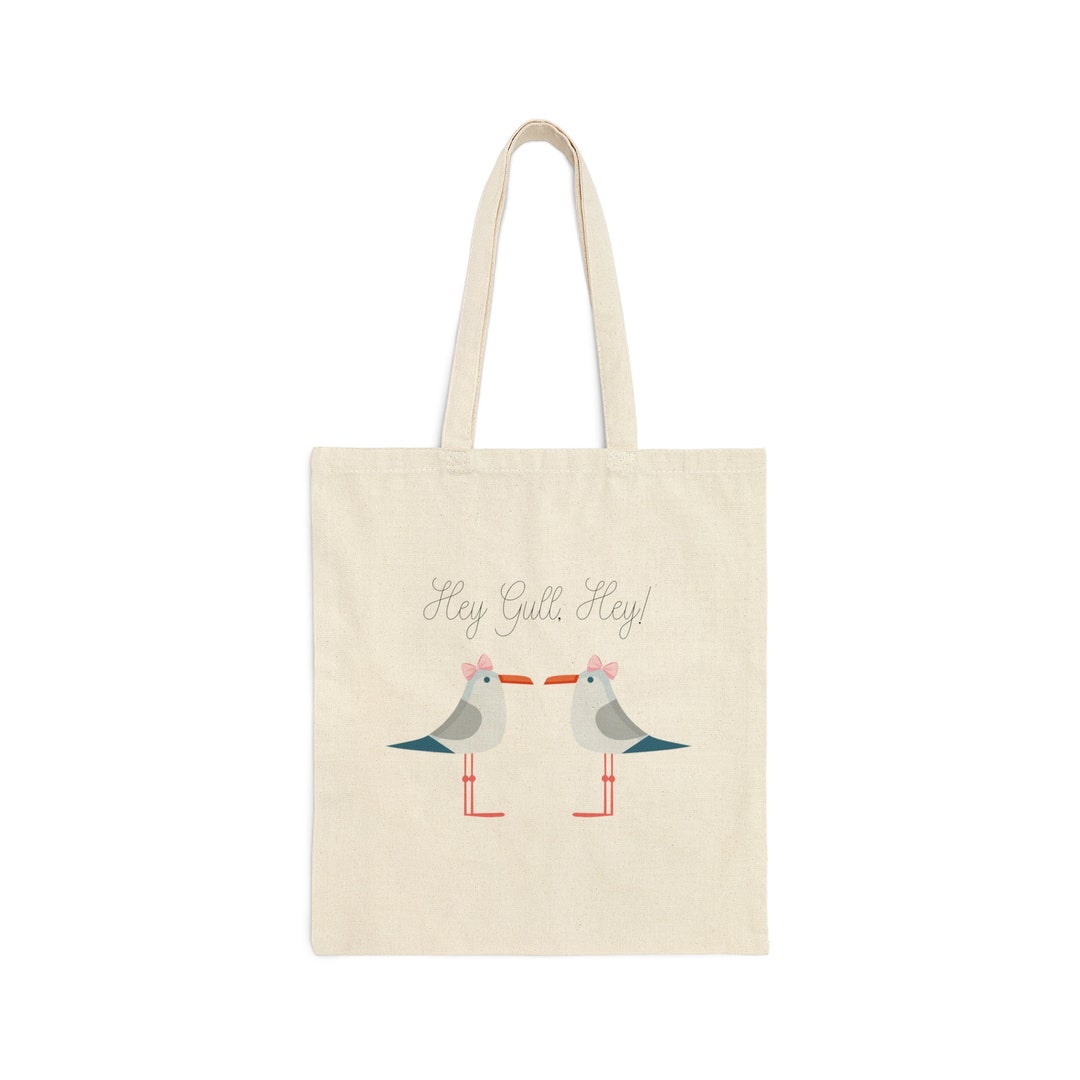 Cute Beach Bag, Cute Canvas Tote, Canvas Tote, Seagull Tote, Seagull ...