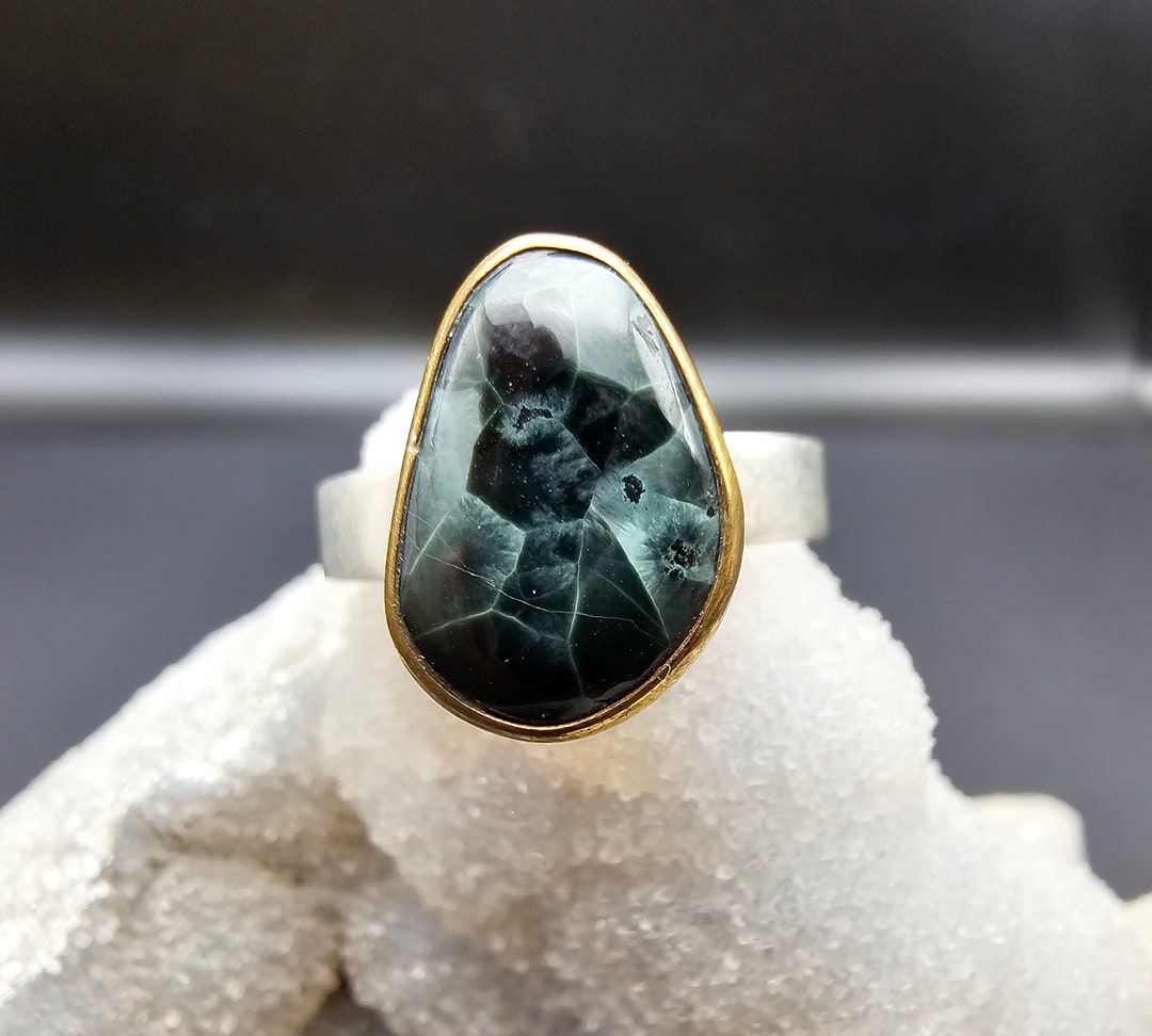 Isle Royale Greenstone Sterling Silver Ring Size 9 - Etsy