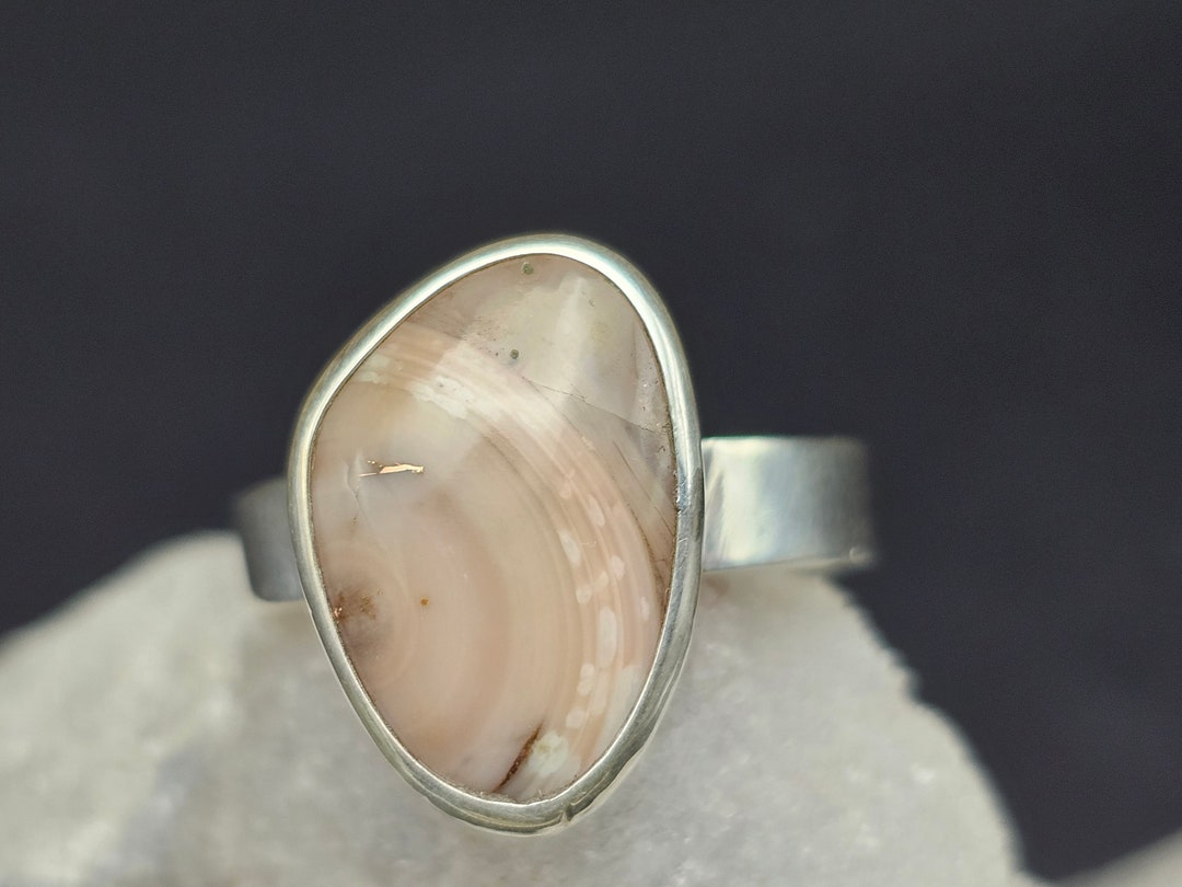 Super Rare Copper Banded Agate Ring Size 8 - Etsy
