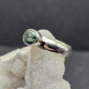 Handmade Isle Royale Michigan Greenstone Sterling Silver Band Ring Size ...