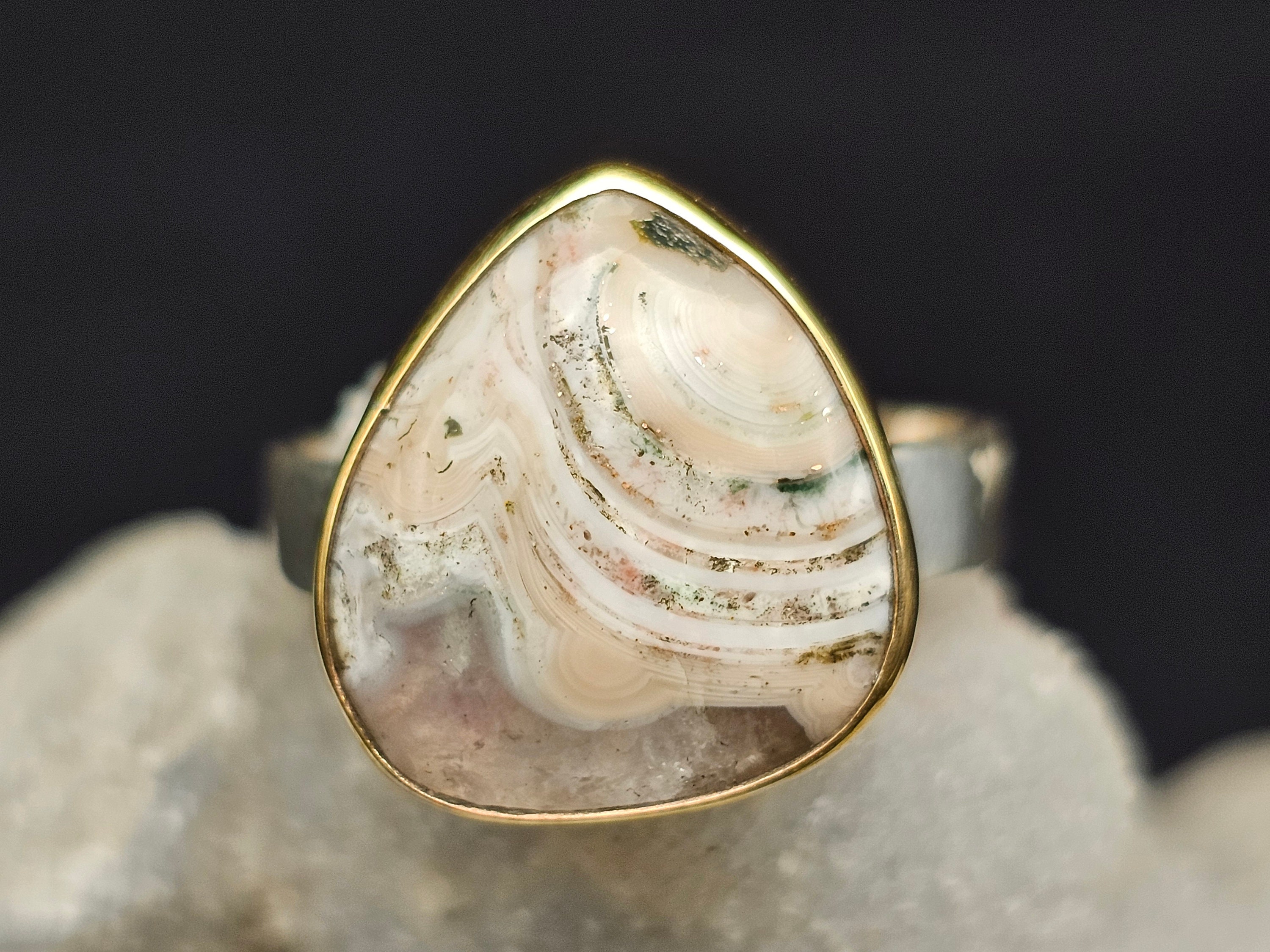 Super Rare Copper Banded Agate Ring Size 9 - Etsy