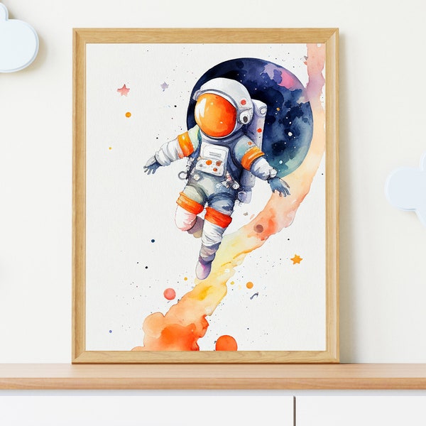 Watercolor Space Art - Etsy