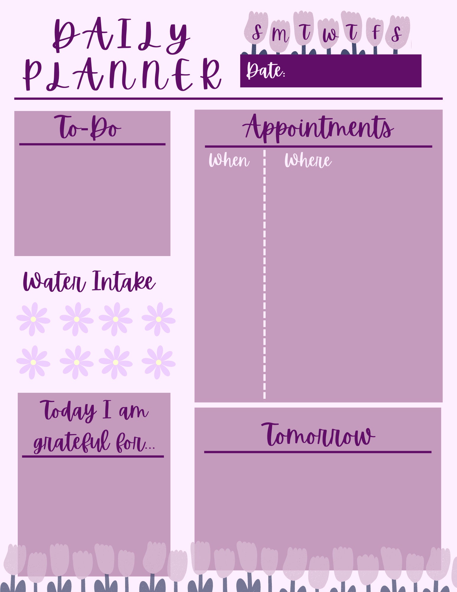 Digital Daily Planner Instant Download Printable - Etsy