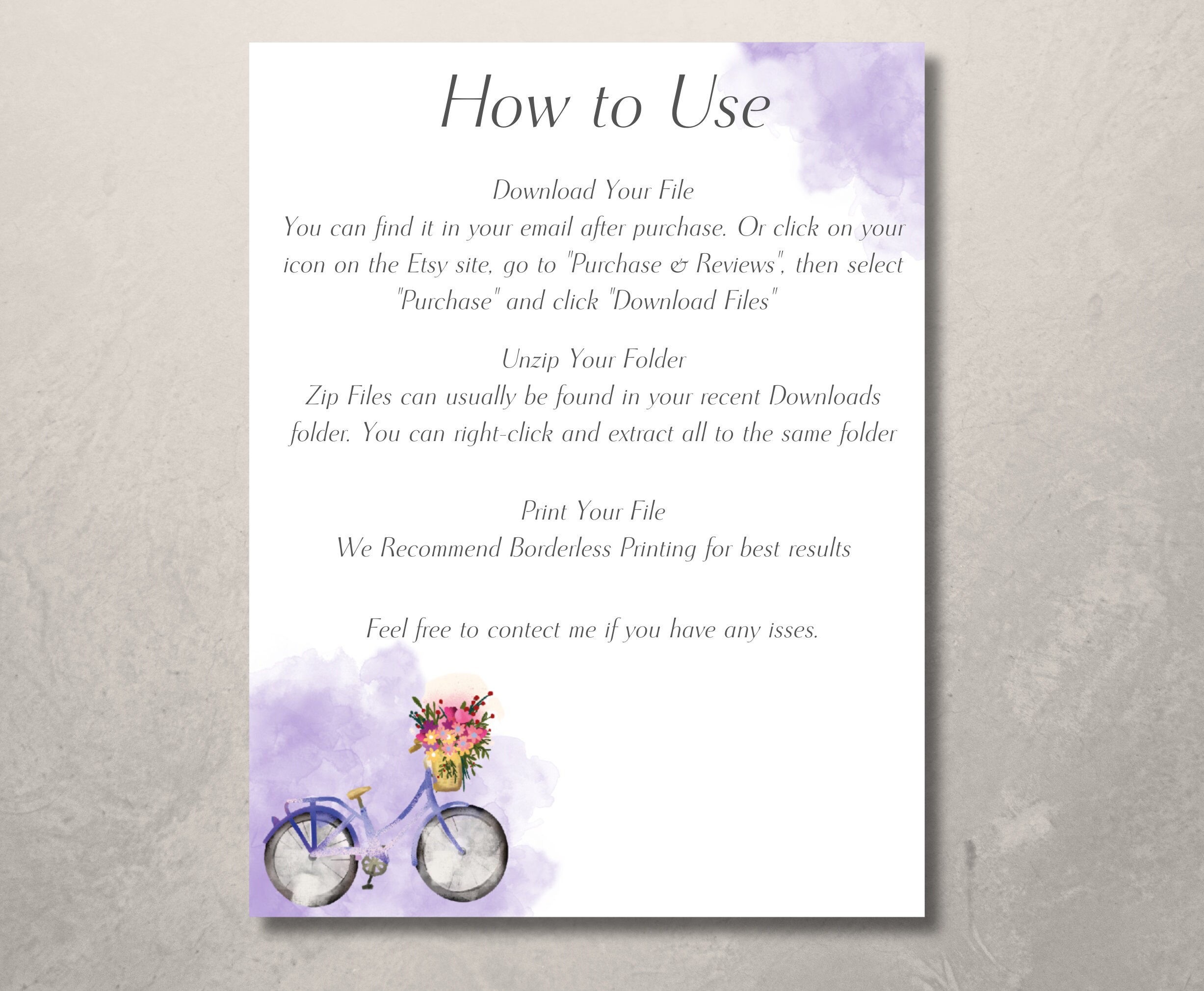 Butcher's Basket Printable Stationery Floral Stationary Flower Writing ...