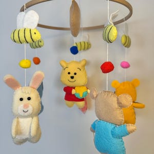 Winnie the Pooh Baby Mobile Handmade Baby Mobile With Cute Animals ...