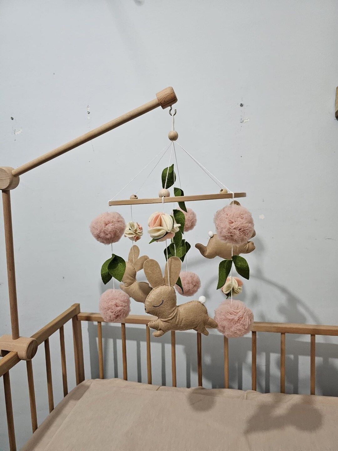 Rabbit Baby Mobile,baby Girl Mobile,cradle Mobile,bassinet Baby Mobile ...