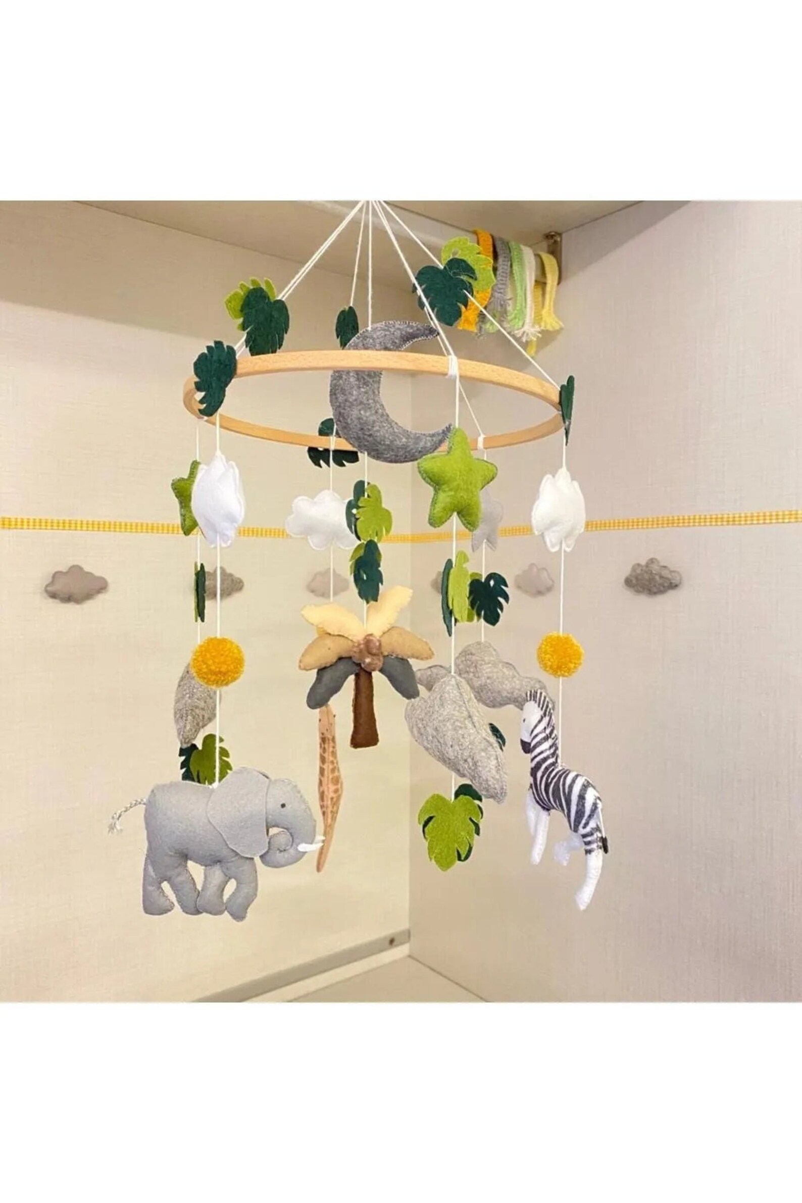 Baby Safari Mobile With Neutral Animals Africa Nursery Felt - Etsy