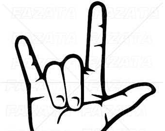 ASL I Love You Hand Sign Language Jpg, Png & Svg, Dxf Cut File ...