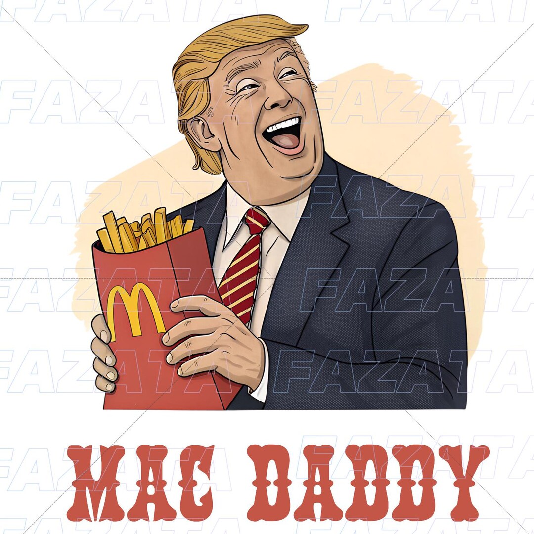 Trump PNG, Trump Mac Daddy Hamburger PNG, Pommes machen Pommes Humor ...