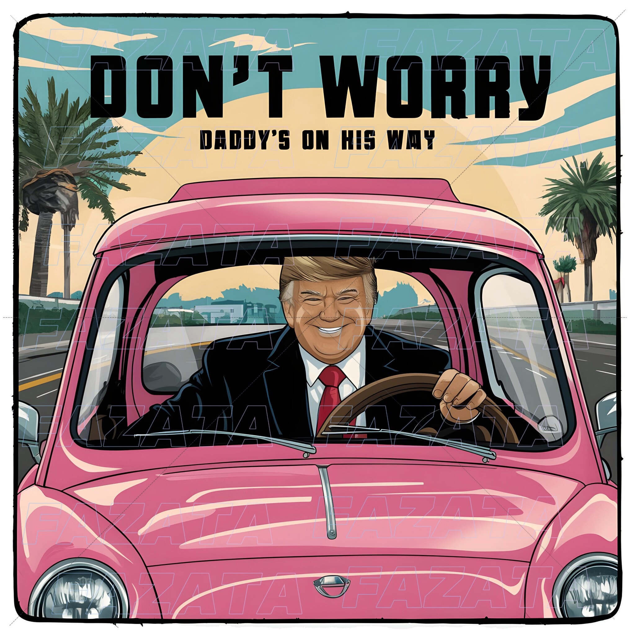 Trump Daddy's on His Way Donald Pink Preppy Edgy Png High Quality ...
