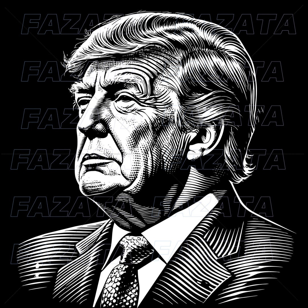 Donald Trump Engraving File SVG, PNG - Etsy