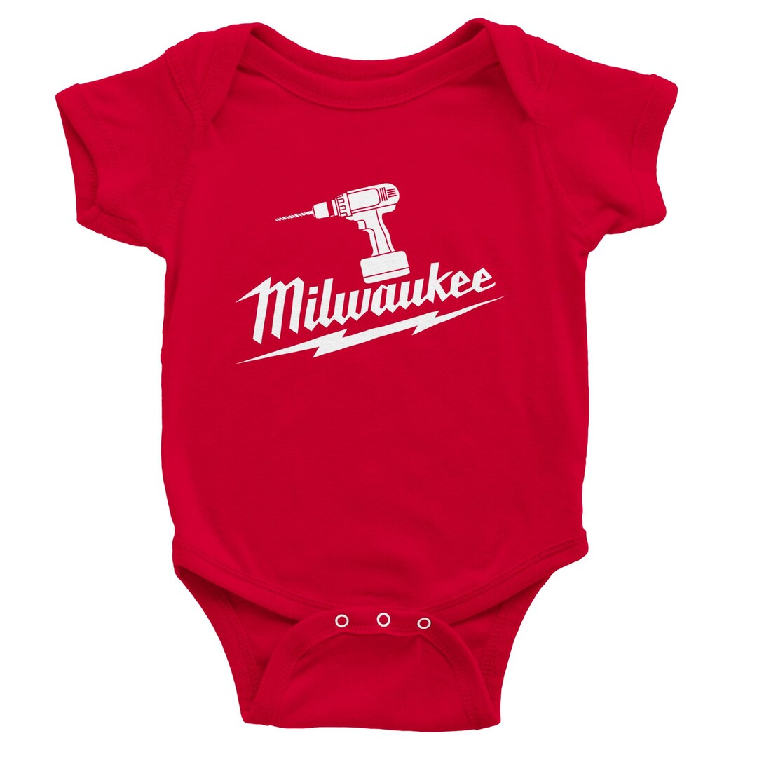 Milwaukee Tool Inspired Baby Onesie, Unique Toddler Birthday Bodysuit ...