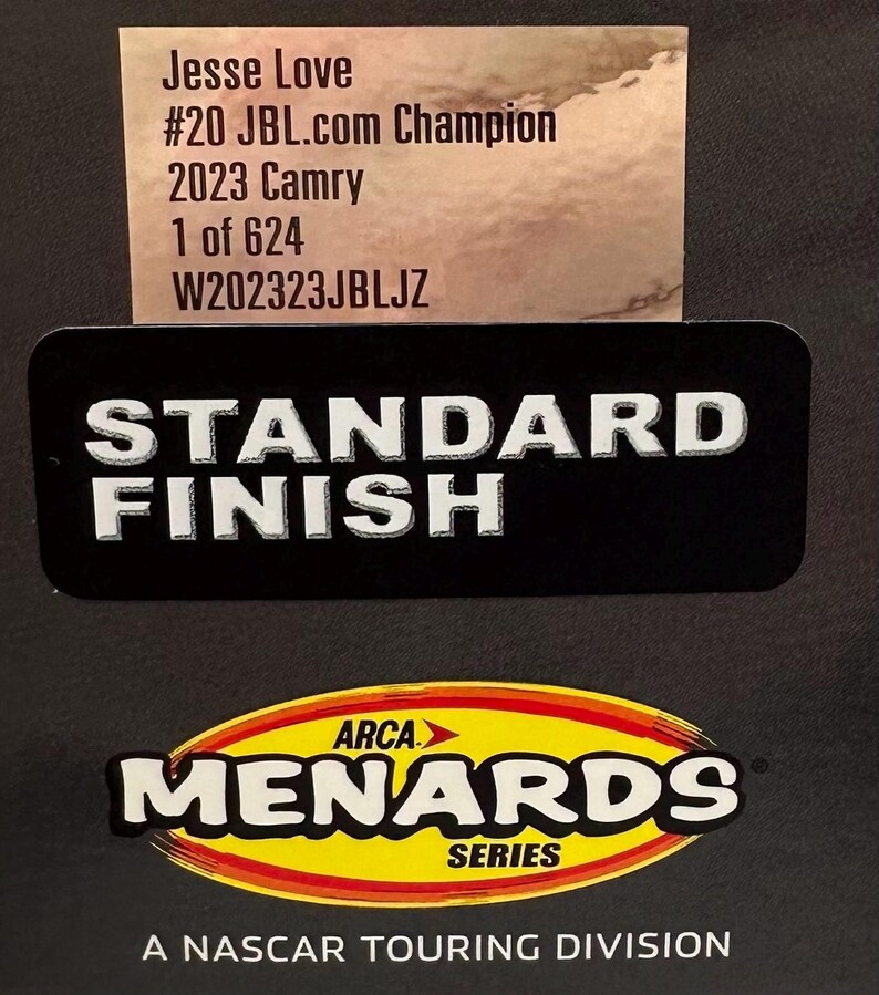 Jesse Love Jr. 2023 20 JBL NASCAR ARCA Menards Series Champion 1:24 ...