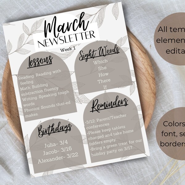 Pre K Newsletter Template - Etsy