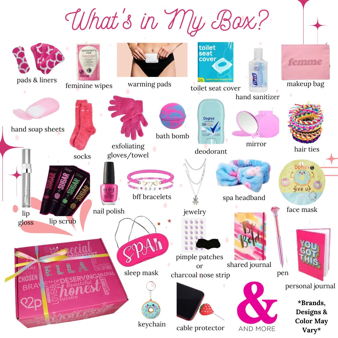 Ultimate Period Kit 55+ Items! Personalized Gift Box Teen Tween ...