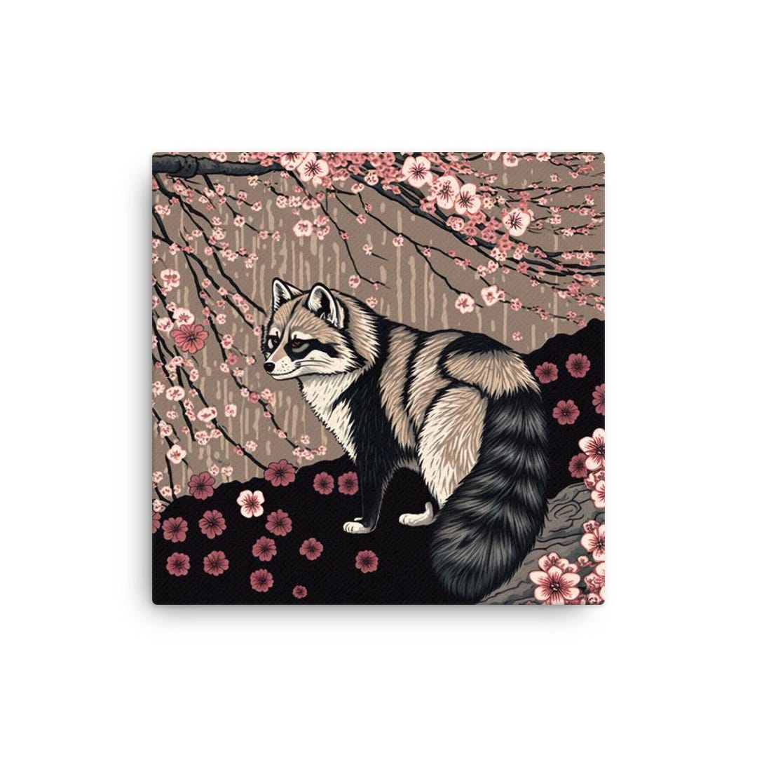 Tanuki - Ukiyo-e Style Canvas Wall Art - Etsy