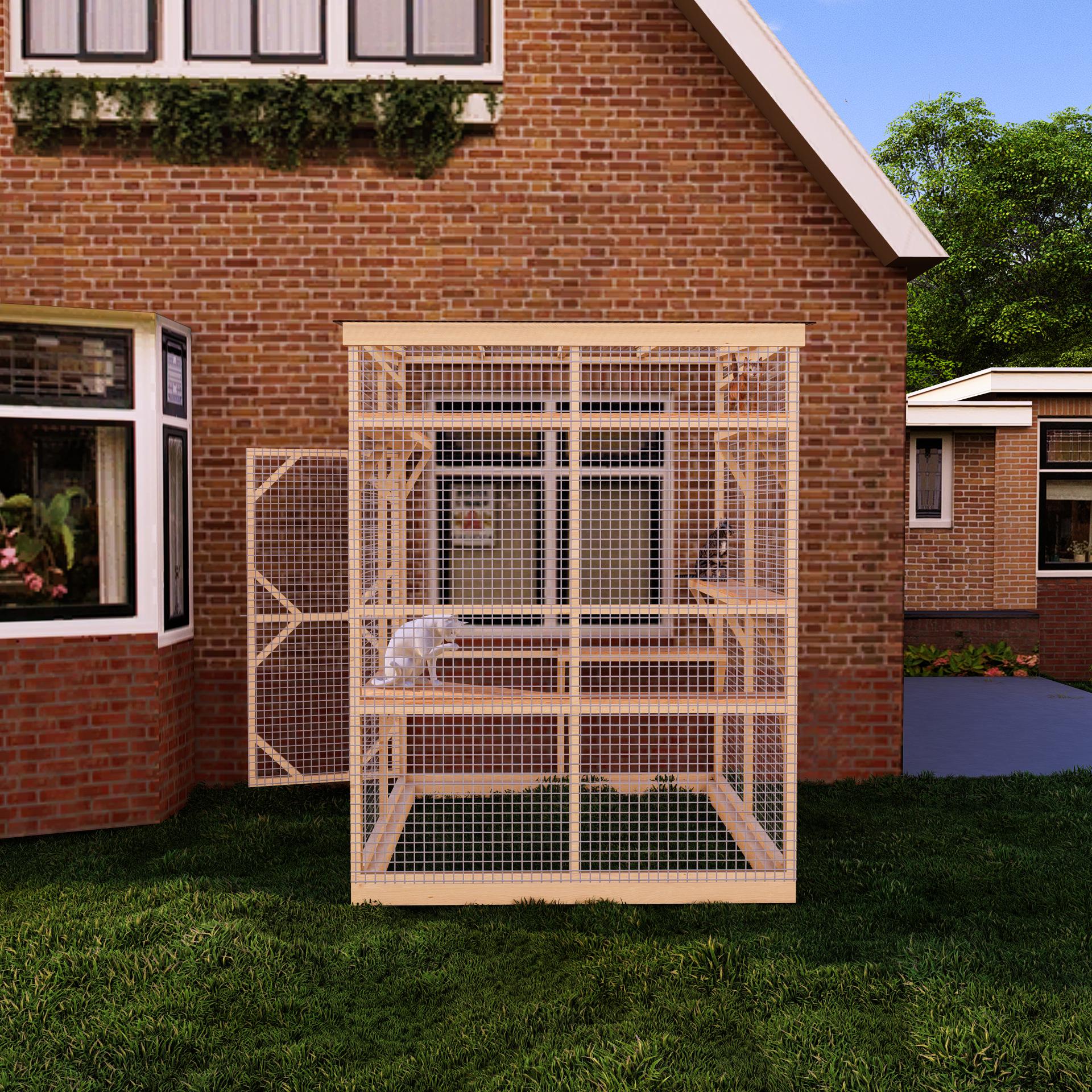 DIY Catio Plans, 6x6 Outdoor Cat Enclosure With Window Access (PDF) - Etsy
