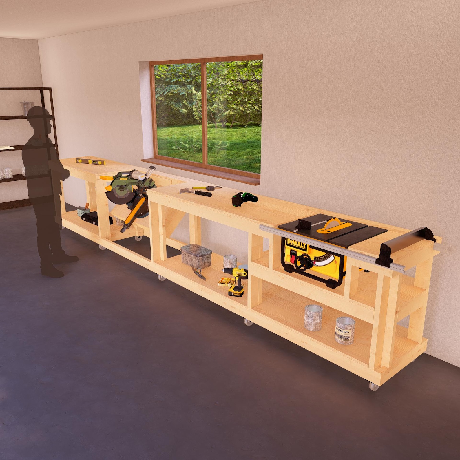 DIY Compact Workbench Plans for Small Spaces, Space-saving Design With ...