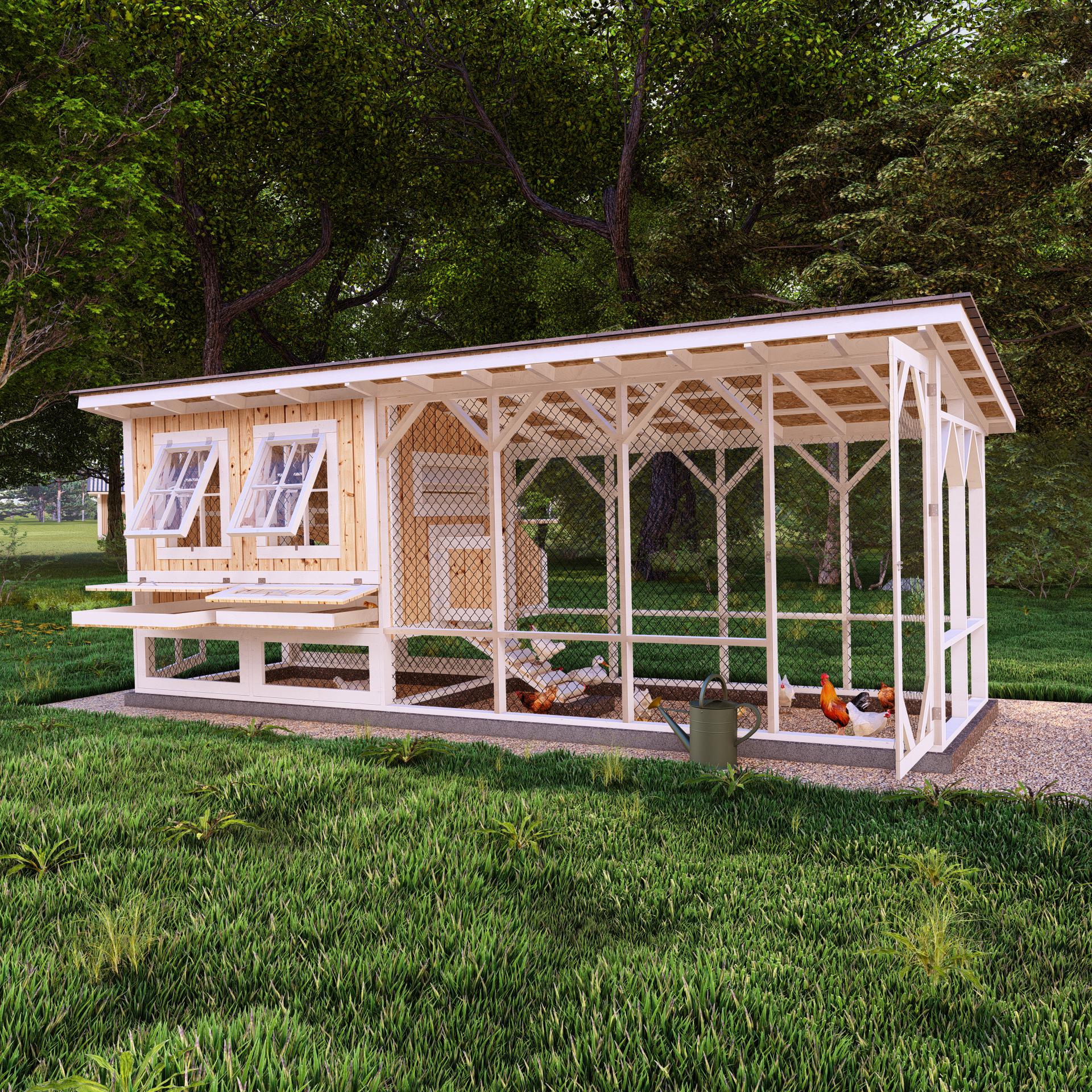 Chicken Coop Plans for 20 Chickens, DIY Blueprint PDF, Small Backyard ...