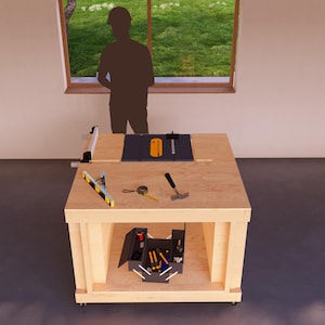 4x4 Versatile Modular Workbench Plans With Table Saw Station & Storage ...