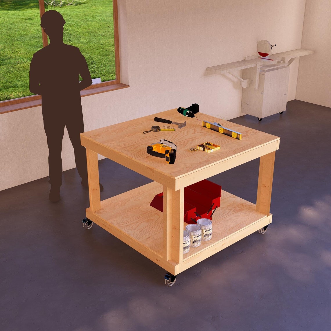DIY Mobile Garage Modular Workbench Plans for Extra Space, PDF, Easy ...