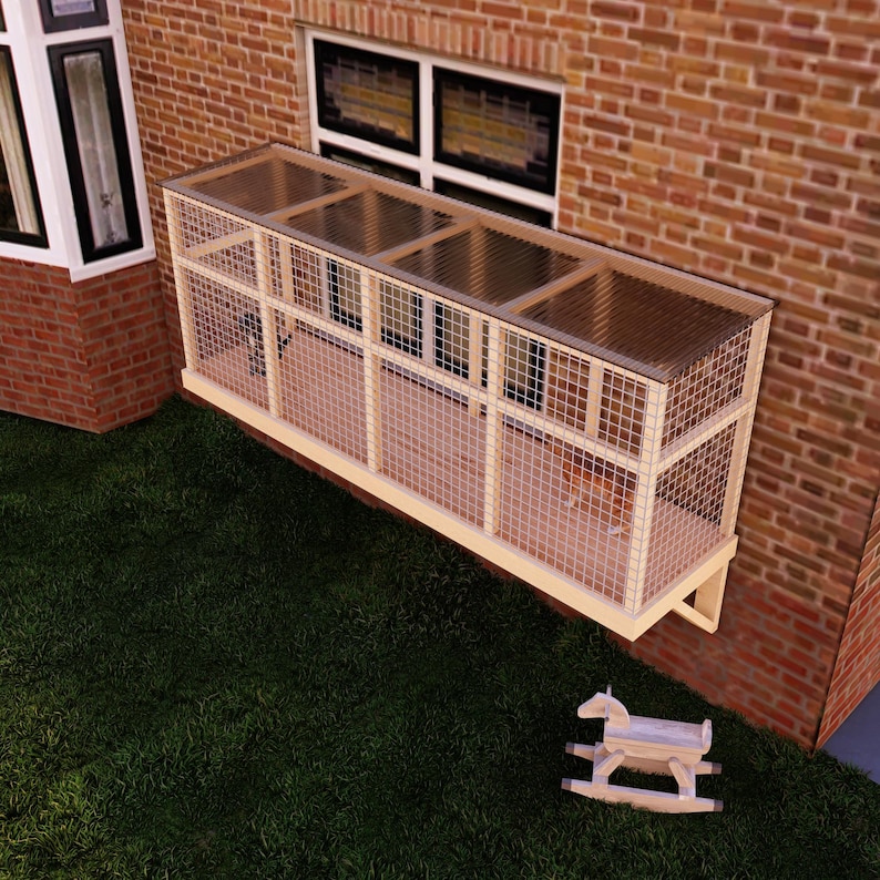 DIY 2x8 Ft Window Catio Plans – Secure Outdoor Cat Enclosure, Cat ...