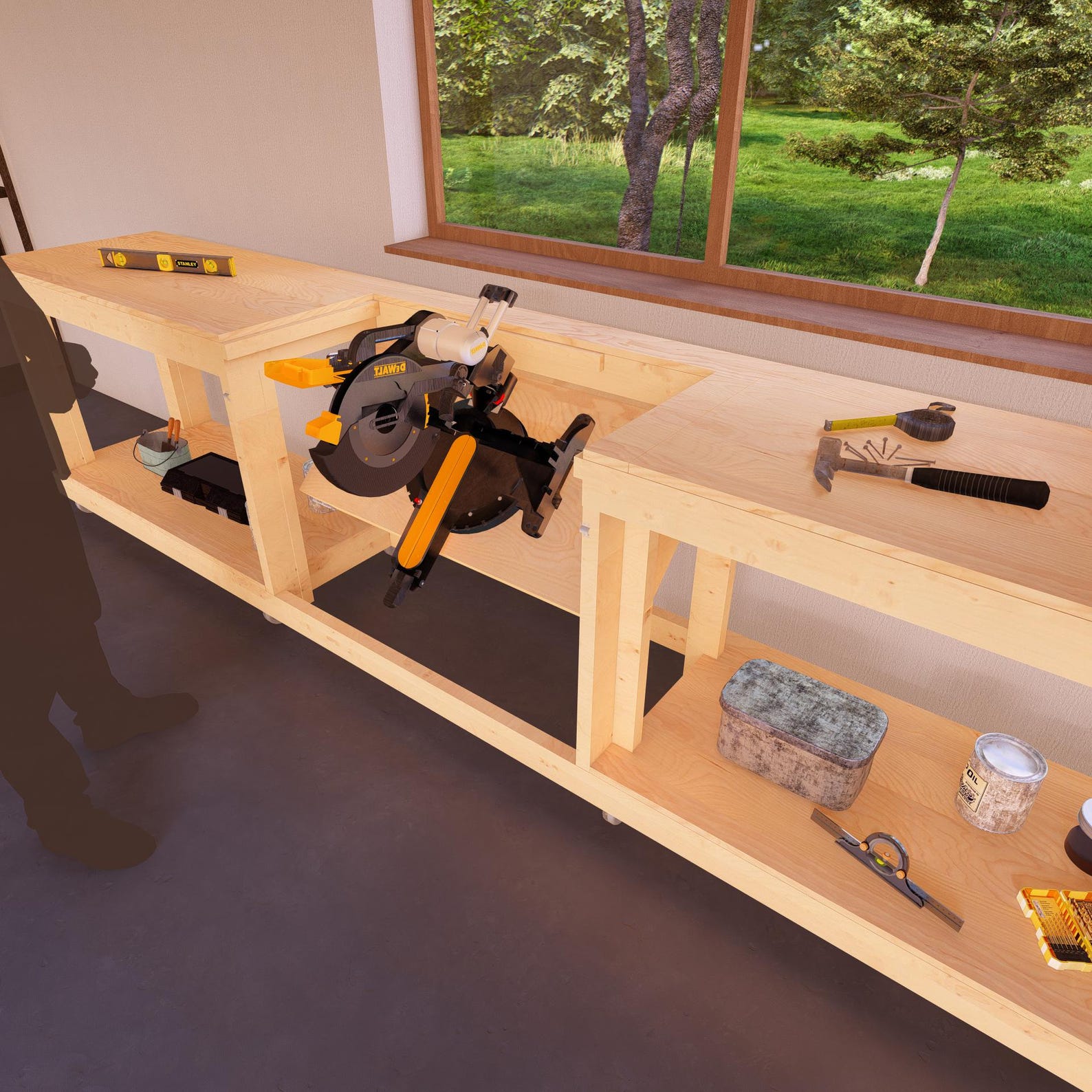 DIY Compact Workbench Plans for Small Spaces, Space-saving Design With ...