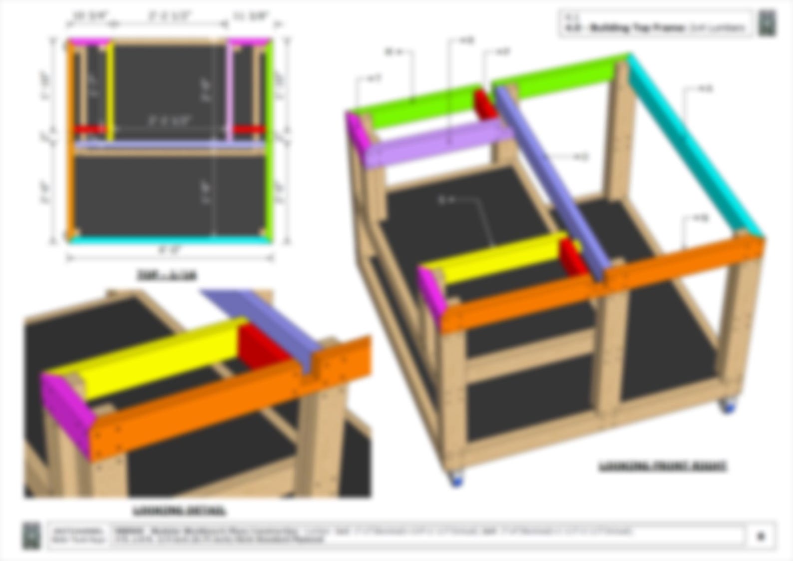 DIY Modular 4x4 Table Saw Workbench Plans, Mobil Garage Rolling Shop ...
