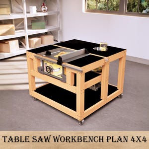 DIY Modular 4x4 Table Saw Workbench Plans, Mobil Garage Rolling Shop ...
