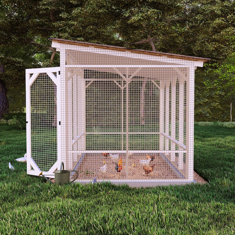 DIY 8x12 Ft Chicken Run With Roof Plans, Predator-proof Backyard Run ...