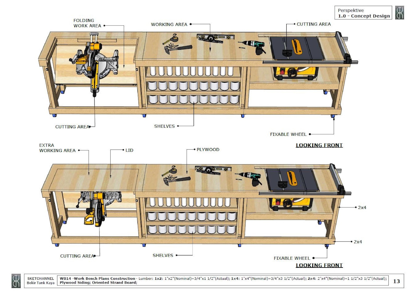 Premium DIY Compact Workbench Plans 2x12, Perfect for Small Spaces With ...