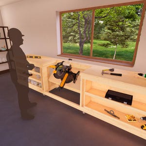 DIY Compact Workbench Plans, Space-saving 2 X 16 Workstation With ...