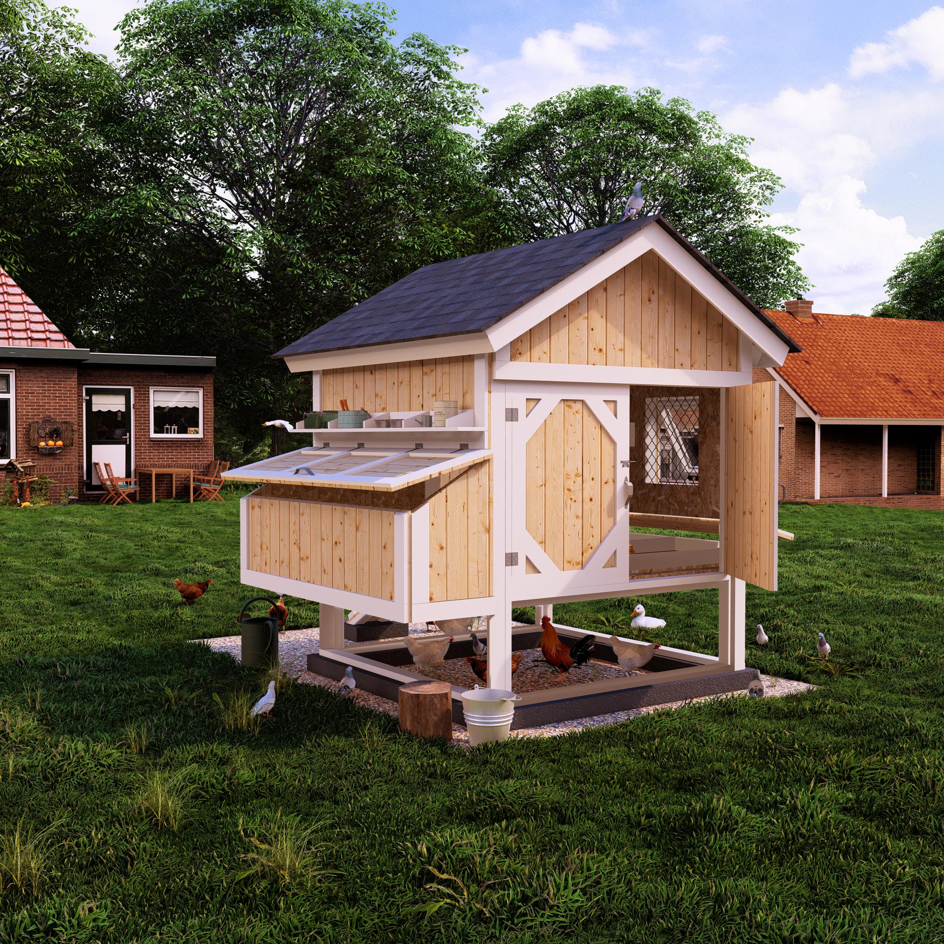 DIY 6x6 Chicken Coop Plans for 12-15 Hens, Backyard Hen House With ...