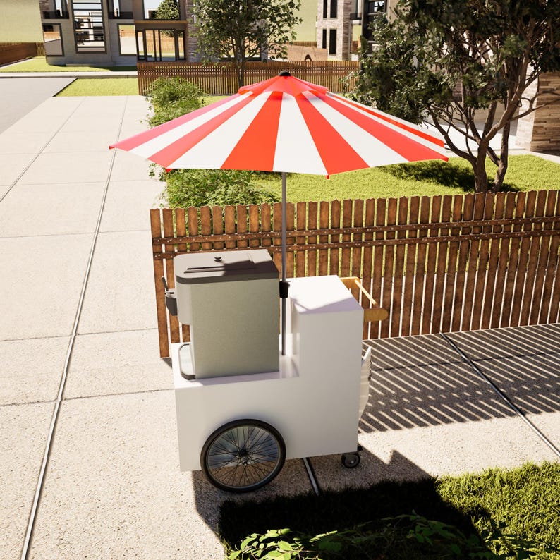DIY Wooden Ice Cream Cart Plans, Push Cart With Service Counter ...