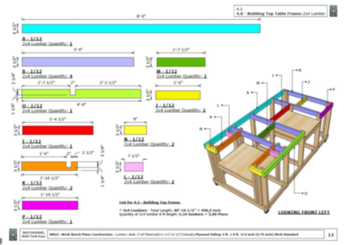 DIY 4x8 Ft Mobile Garage Workbench Plans, Miter Saw Stand Plans ...