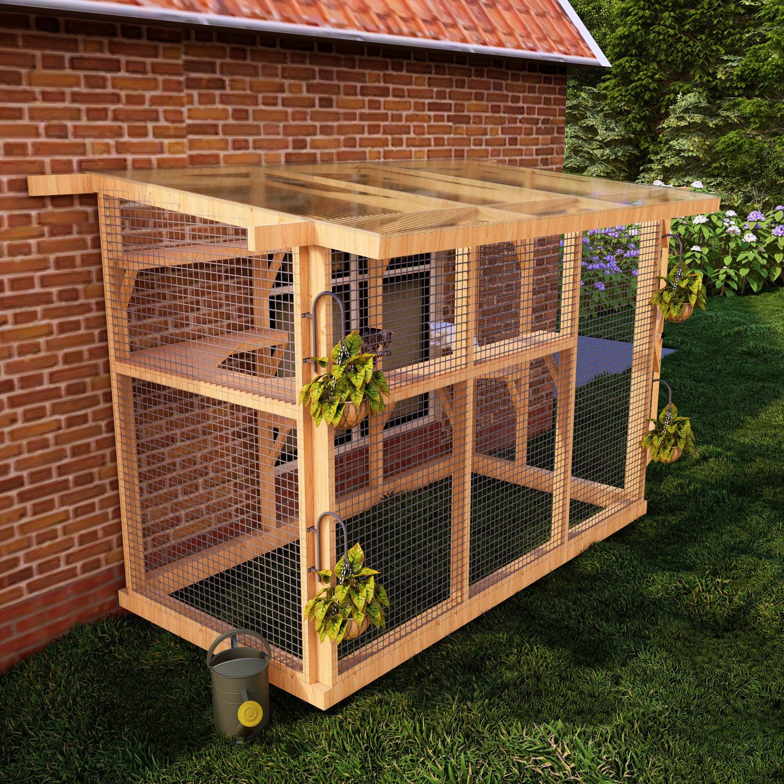 DIY Outdoor Cat Enclosure Plans, 5 X 10 Pergola Style Catio With ...