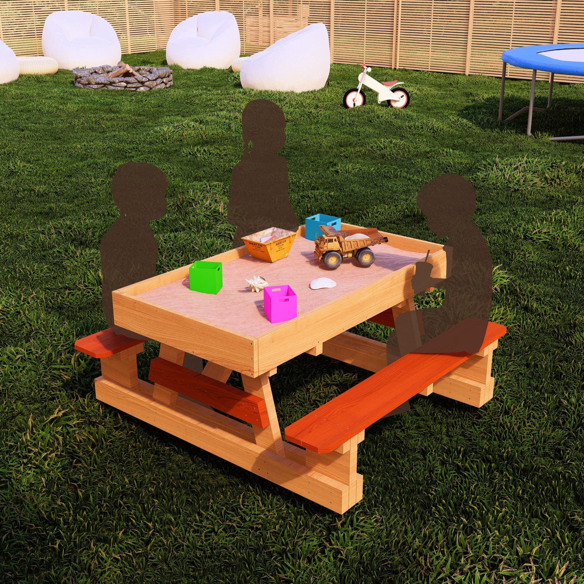 Montessori DIY Kids Sandbox Table Plans: Wooden Play Table (PDF) - Etsy