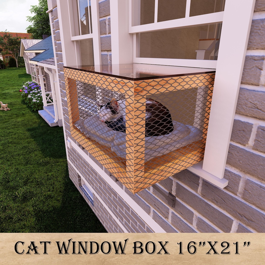 Compact Cat Window Box Plans, DIY Outdoor Enclosure (PDF) - Etsy