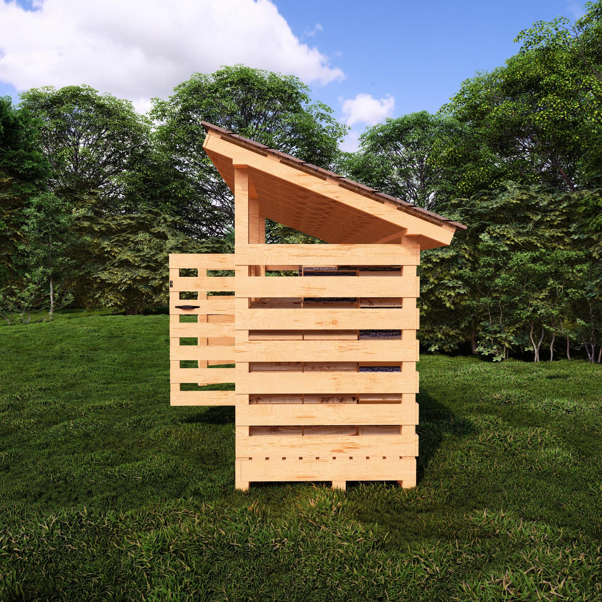 DIY Firewood Storage Shed Plans for Backyards, 4x10 Ft Ventilated ...