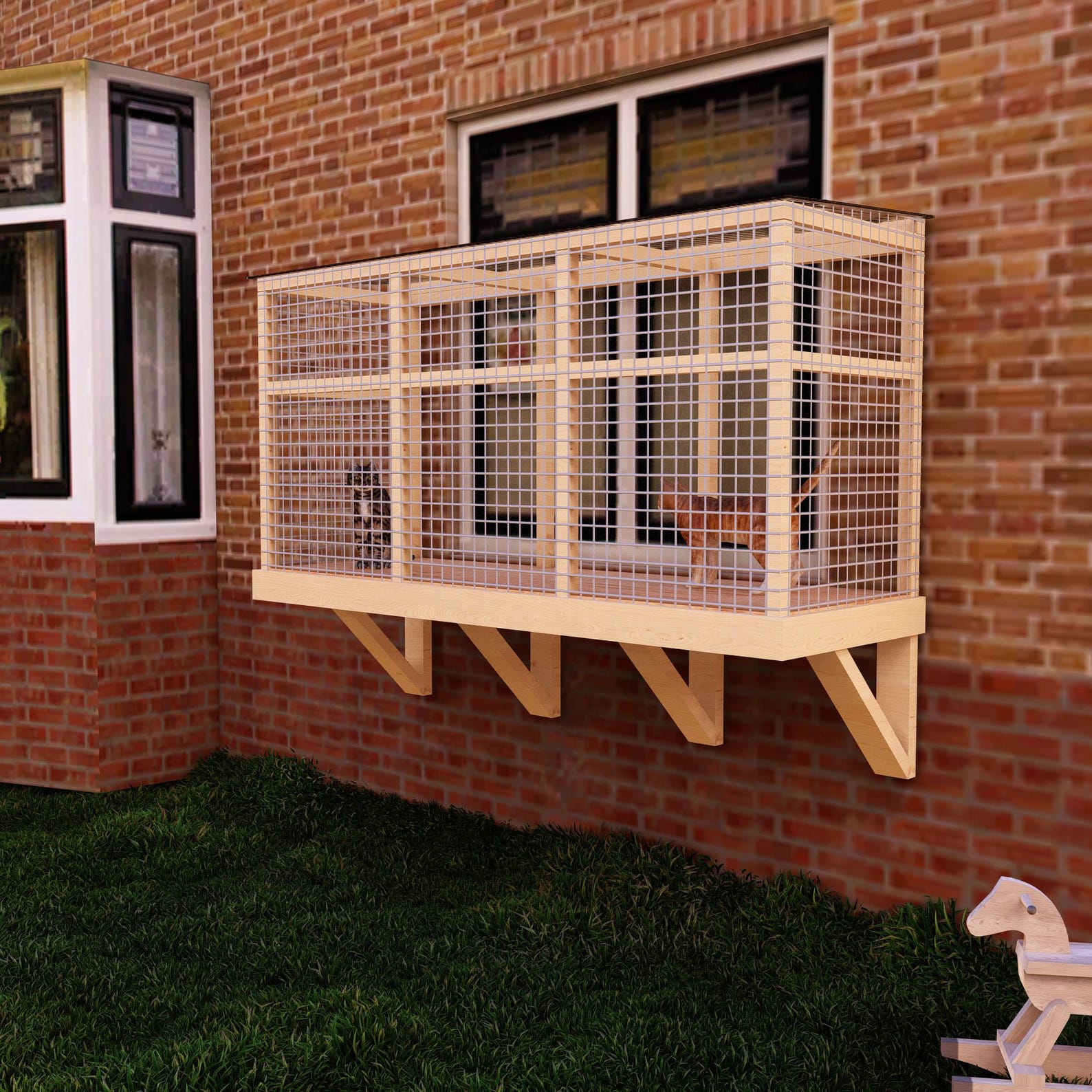 DIY Window Catio Plans: Secure Cat Enclosure, Space-saving Design ...